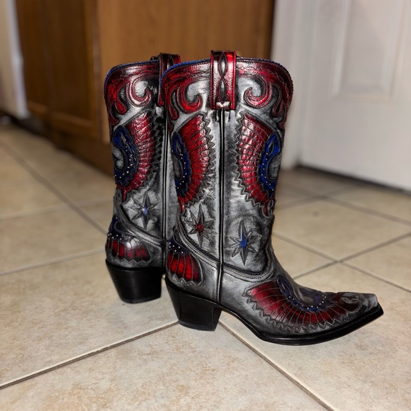 Old Gringo | Shoes | Old Gringo Red And Blue Heeled Boots With Ornate ...